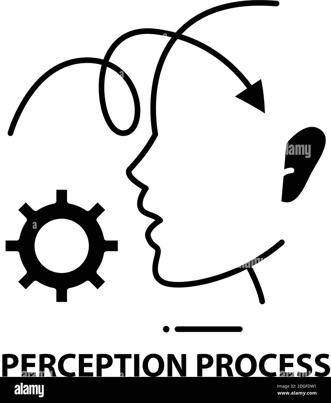 Perception Process Icon, schwarzes Vektorzeichen mit editierbaren ...