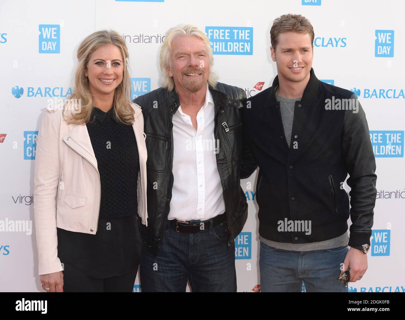 Holly Branson, Richard Branson und Sam Branson kommen am WE Day 2015 in ...