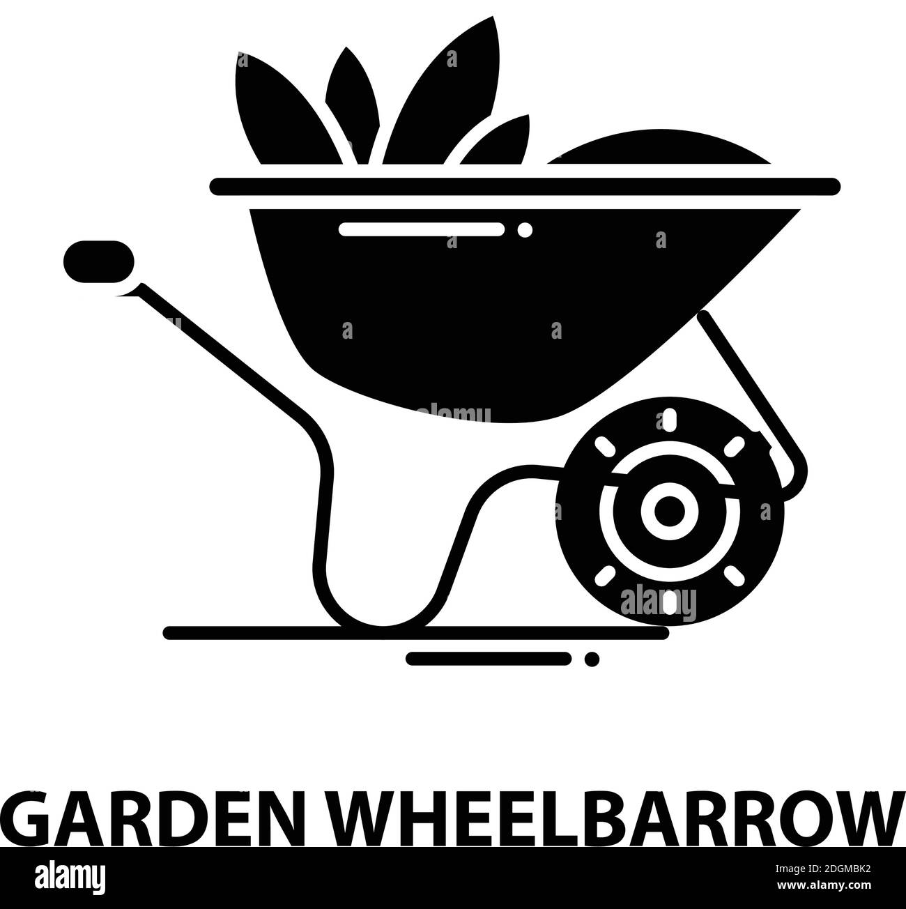 Garten Schubkarre Symbol, schwarz Vektor-Zeichen mit editierbaren Striche, Konzept Illustration ...
