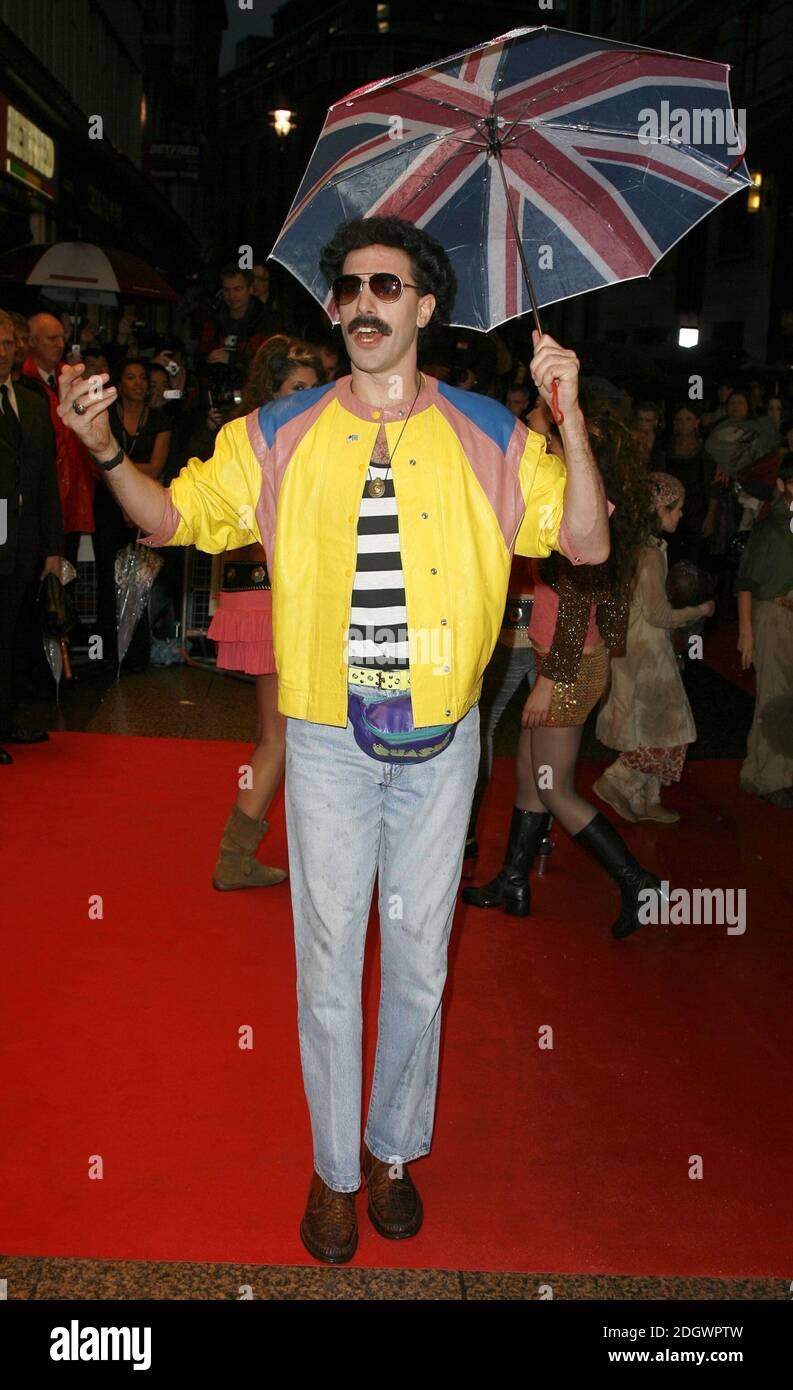 Borat (Sacha Baron Cohen) Ankunft bei der London Film Festival ...