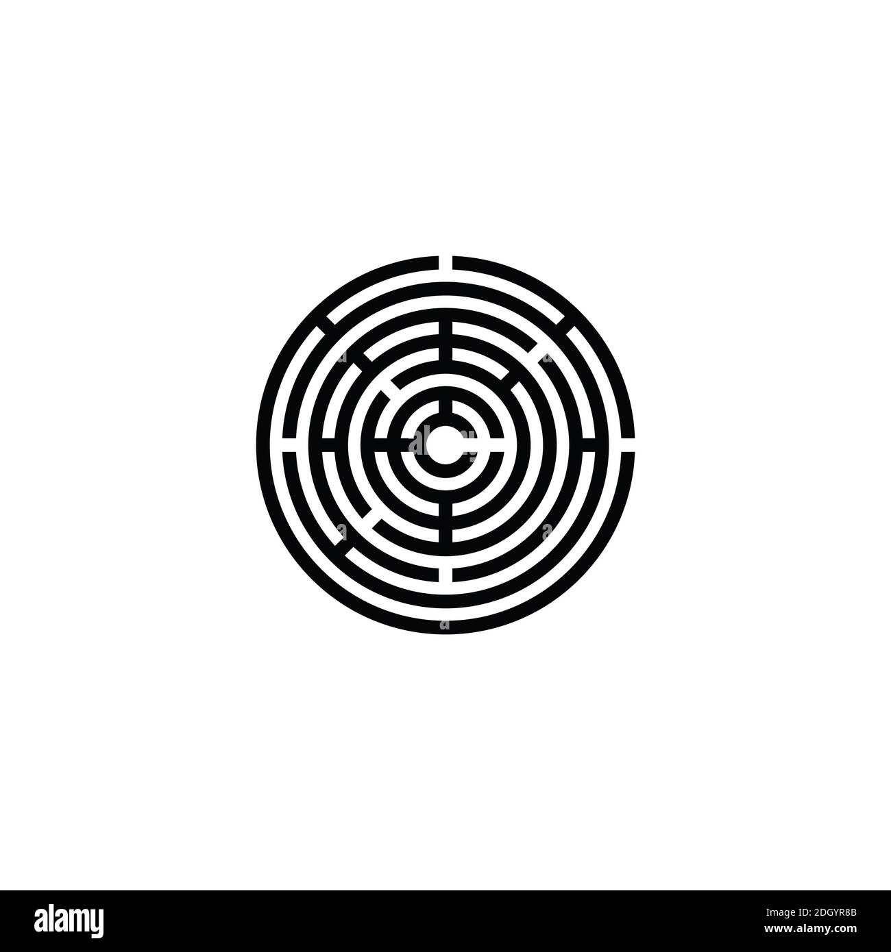 Schwarzes Labyrinth Kreis Symbol Symbol Logo Design Stock-Vektorgrafik - Alamy