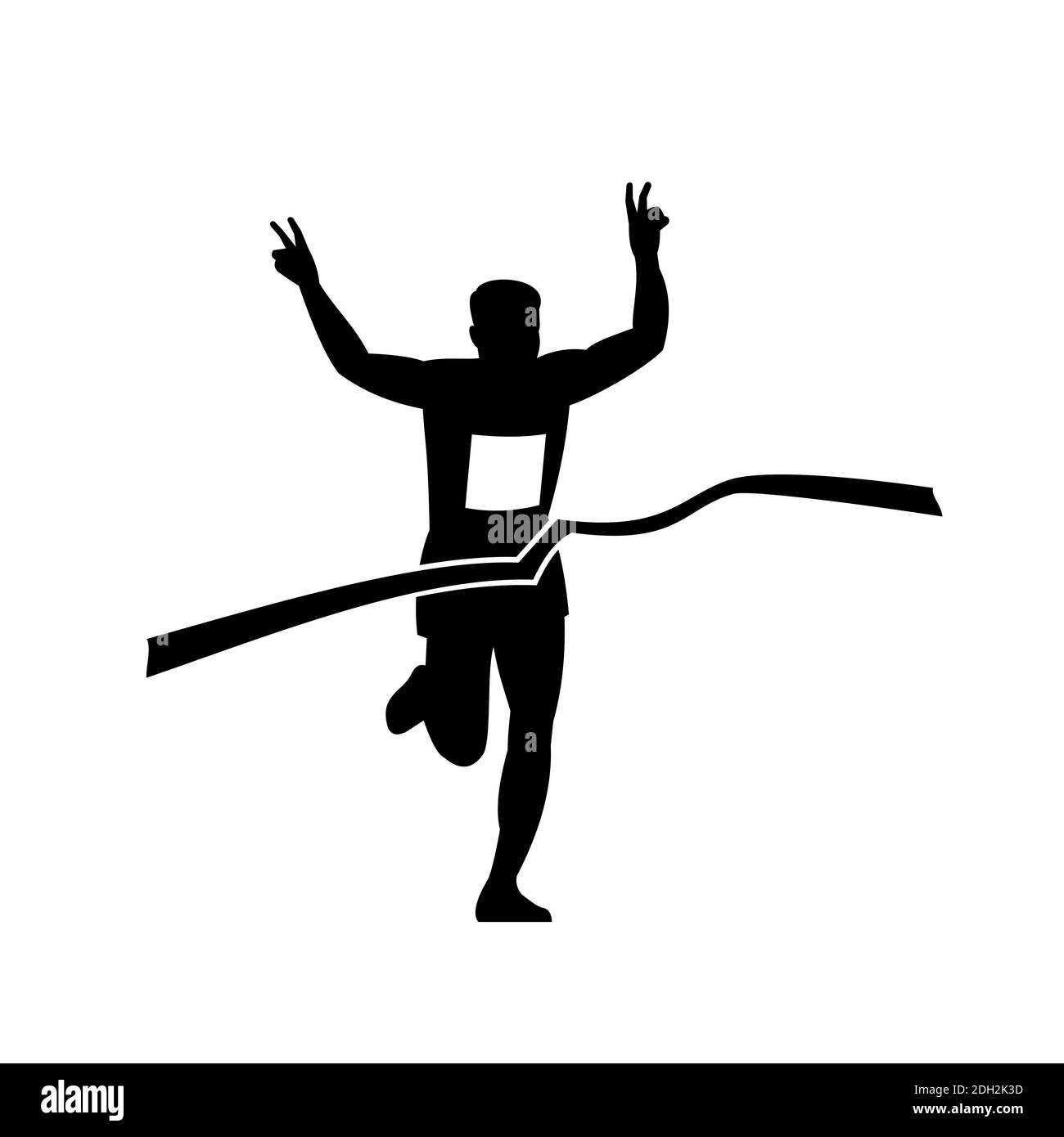 Illustration Silhouette Marathon Runner Stockfotos und -bilder Kaufen ...