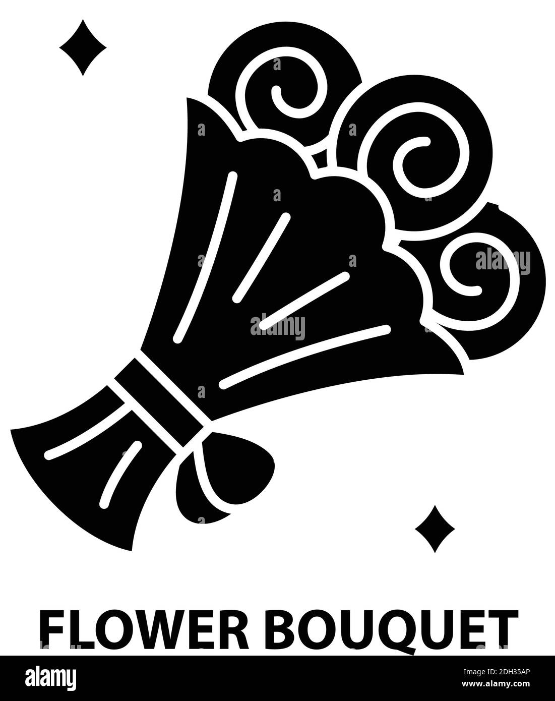 Blumenstrauß Symbol, schwarzes Vektor-Zeichen mit editierbaren Striche, Konzept Illustration ...