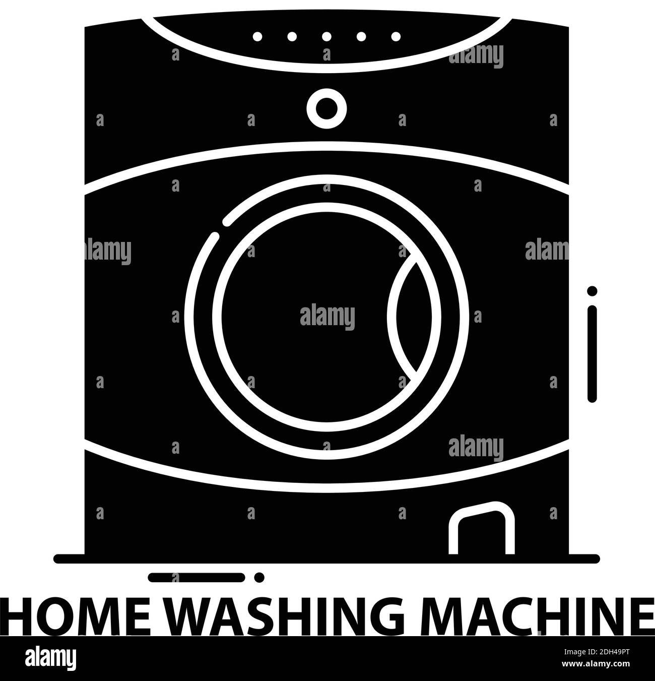 Startseite Waschmaschine Symbol, schwarz Vektor-Zeichen mit editierbaren Striche, Konzept ...