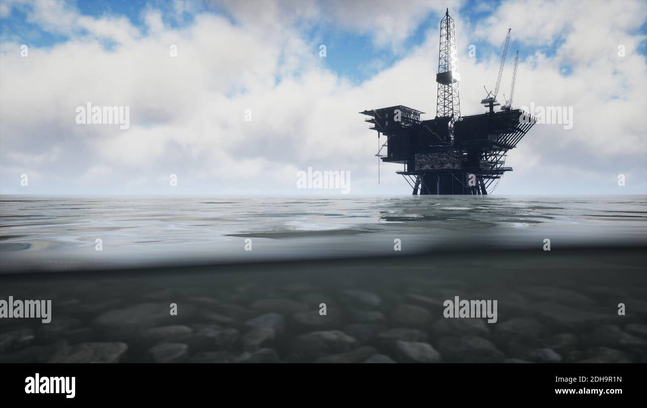 Large offshore oil rig platform -Fotos und -Bildmaterial in hoher ...