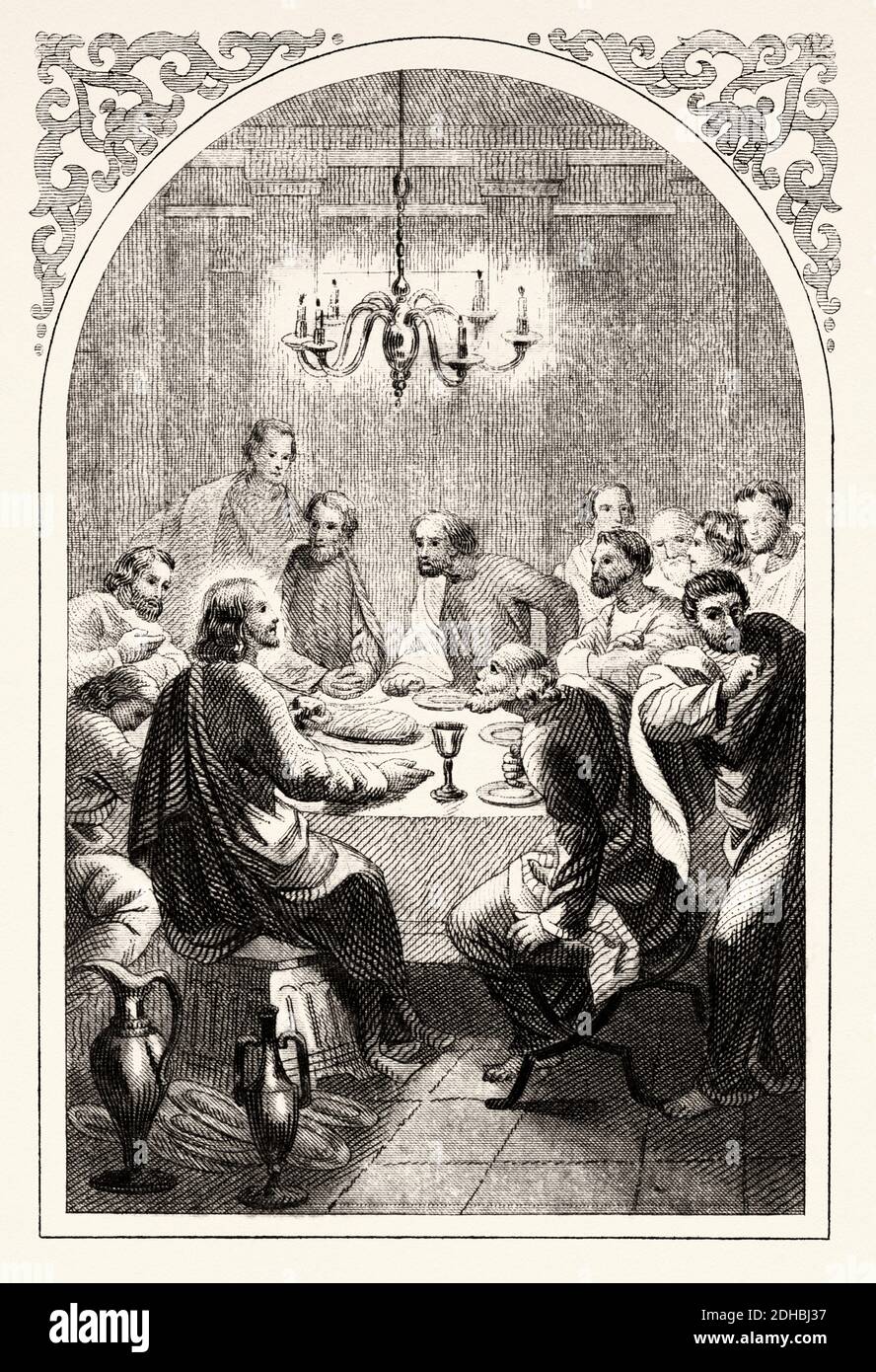 Illustration last supper jesus christ Stockfotos und -bilder Kaufen - Alamy