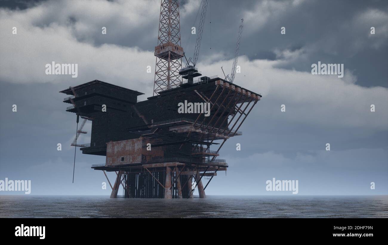 Large offshore oil rig platform -Fotos und -Bildmaterial in hoher ...