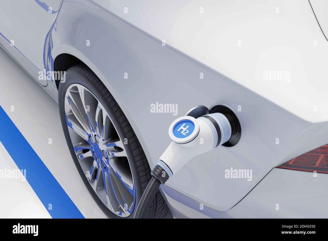 Wasserstoff Kraftstoff Auto Ladestation weiß Farbe visuelle Konzept ...