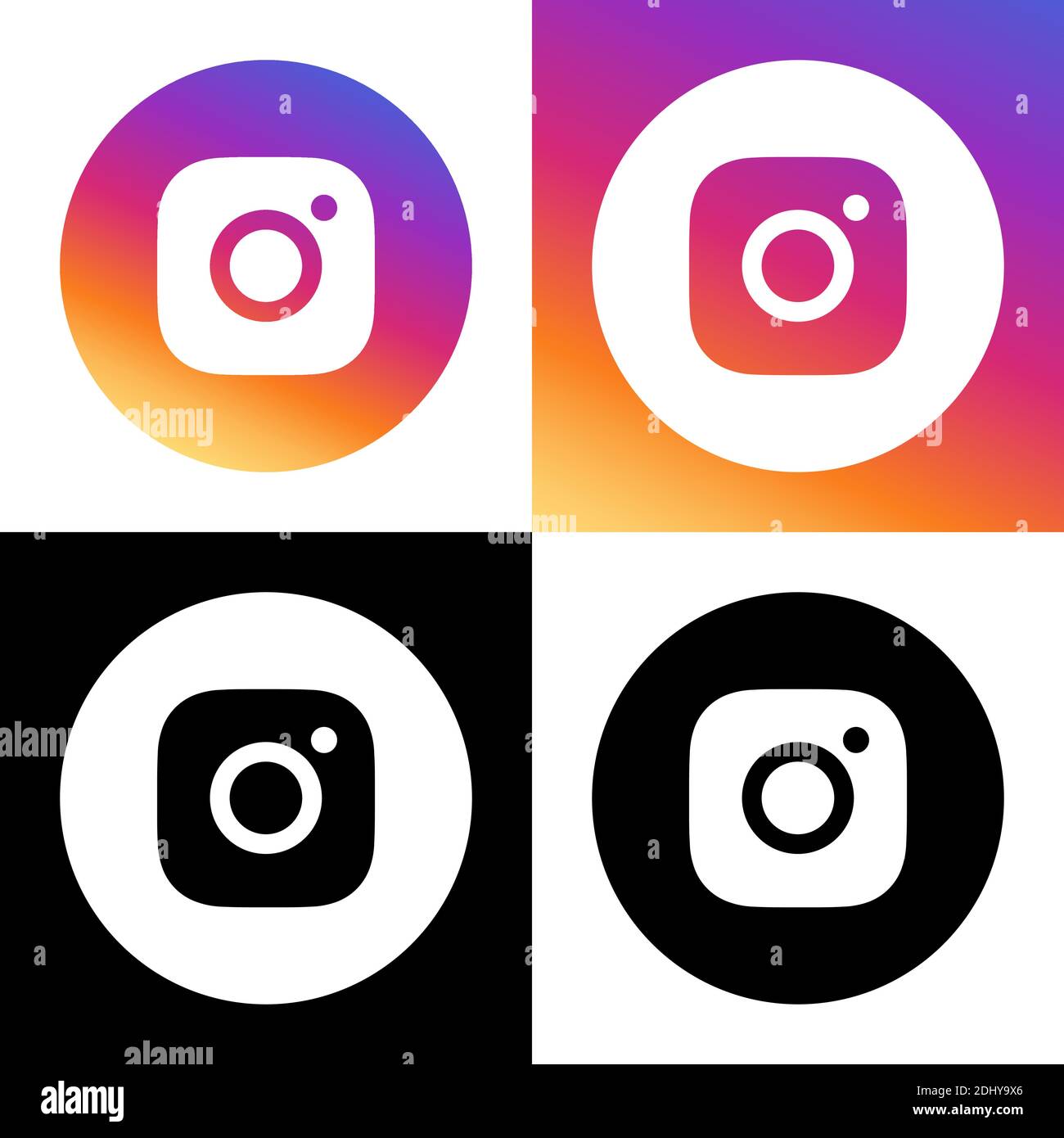 Instagram Logo - Vektor - Set Collection - Schwarz Silhouette Form und ...