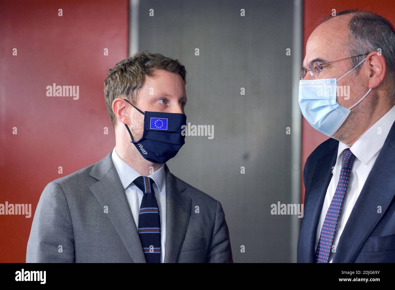 Der Präsident des Europäischen Parlaments, David Sassoli, kommt nach ...