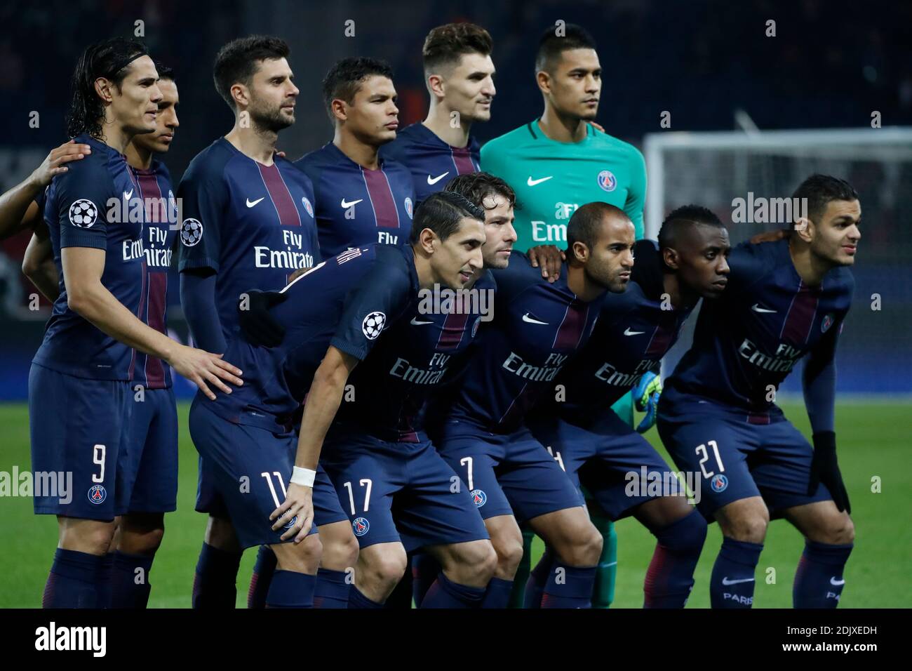 PSG's Team in der Gruppe Stage-Group EIN Spiel der Champion's League, Paris-St-Germain gegen ...