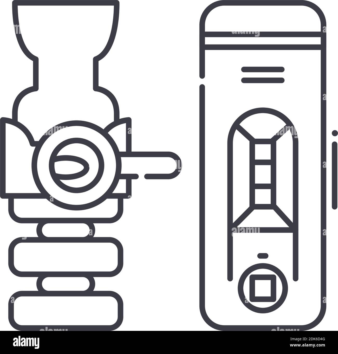 Darm Medizin Symbol, lineare isolierte Illustration, dünne Linie Vektor ...