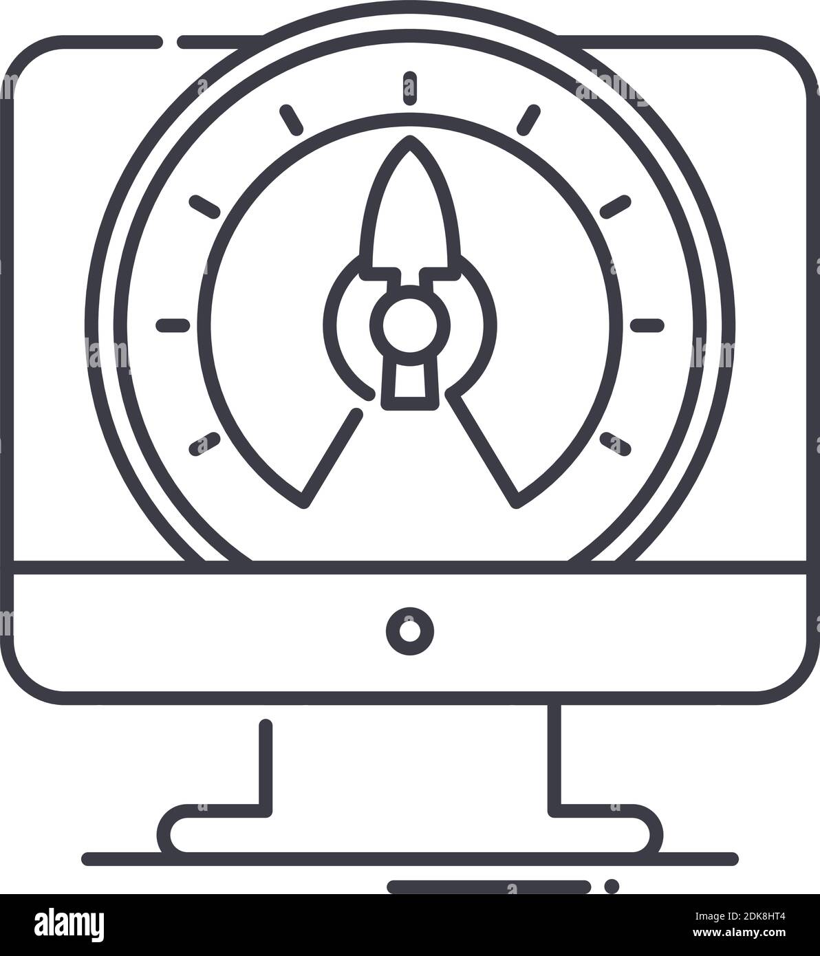 Internet-Speed-Symbol, lineare isolierte Illustration, dünne Linie ...
