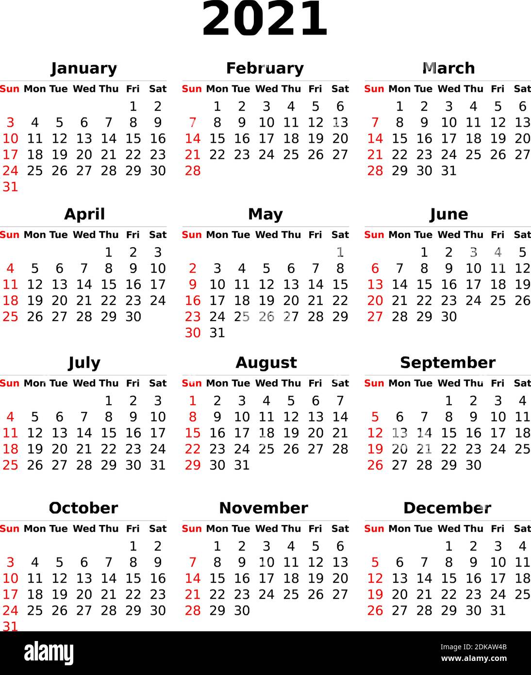 Kalenderwochen Vector Vectors Stockfotos und -bilder Kaufen - Alamy