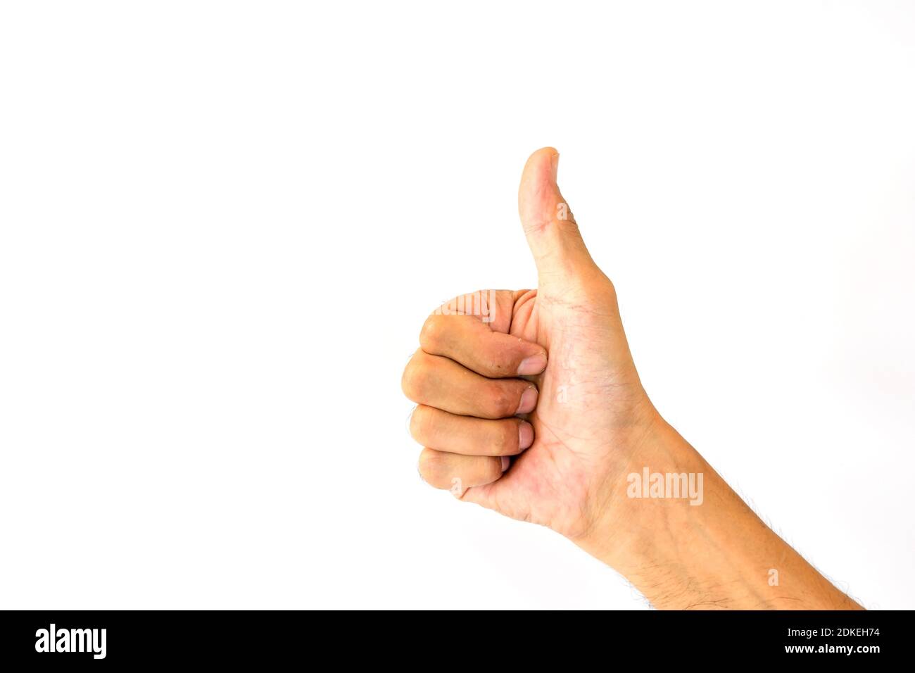 Die Daumen nach oben eines Mannes Daumen ist wie ein Symbol oder ein ...