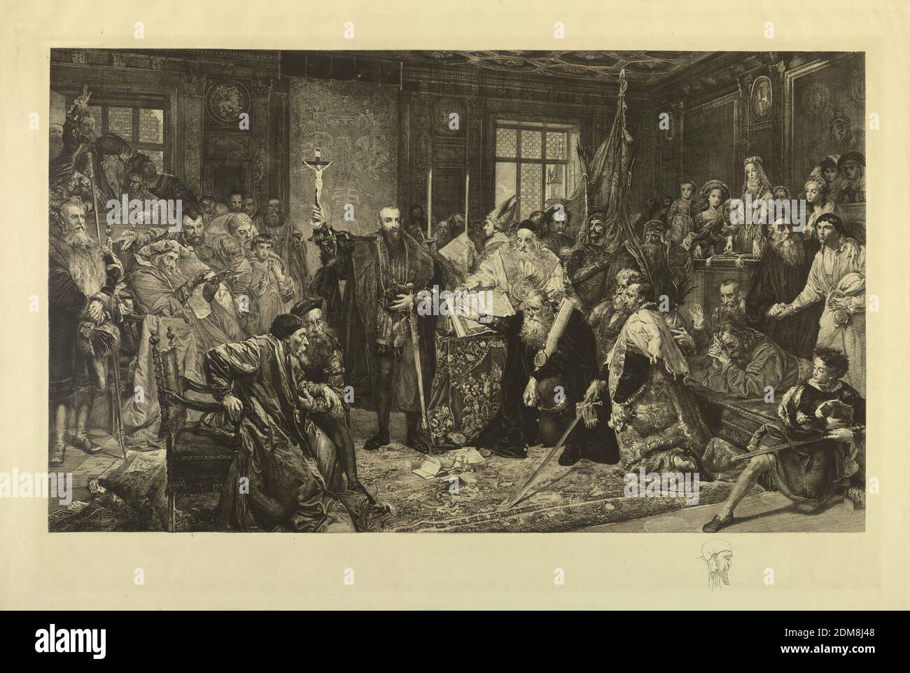 Szene einer spanischen Inquisition, Radierung auf Papier, EINE ...