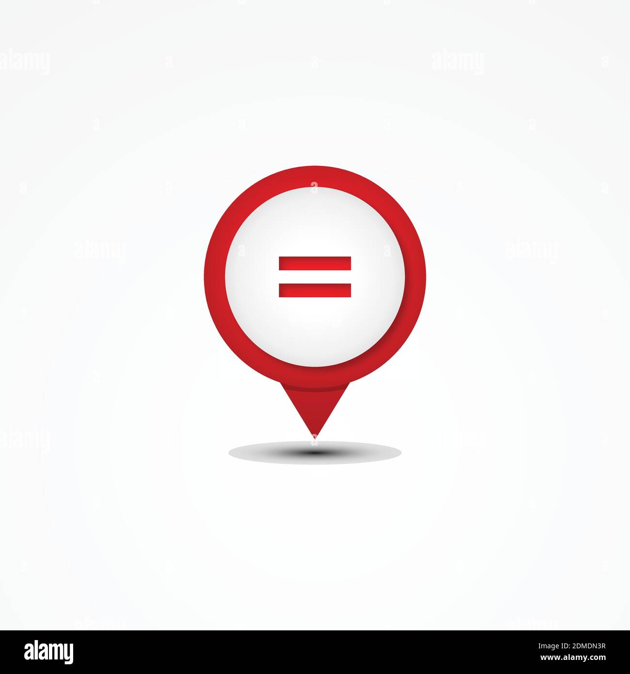Kreative Kombination gleich Mathematik Symbol und Karte Zeiger ...
