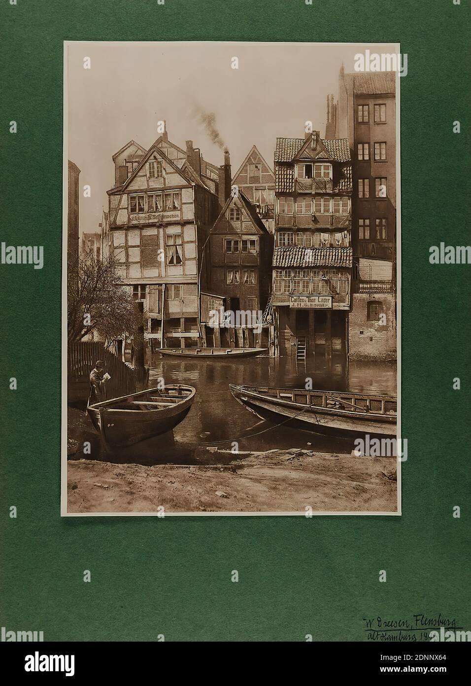 Wilhelm Dreesen, Alt-Hamburg, Papier, Heliotief, Bildgröße: Höhe: 24,30 ...