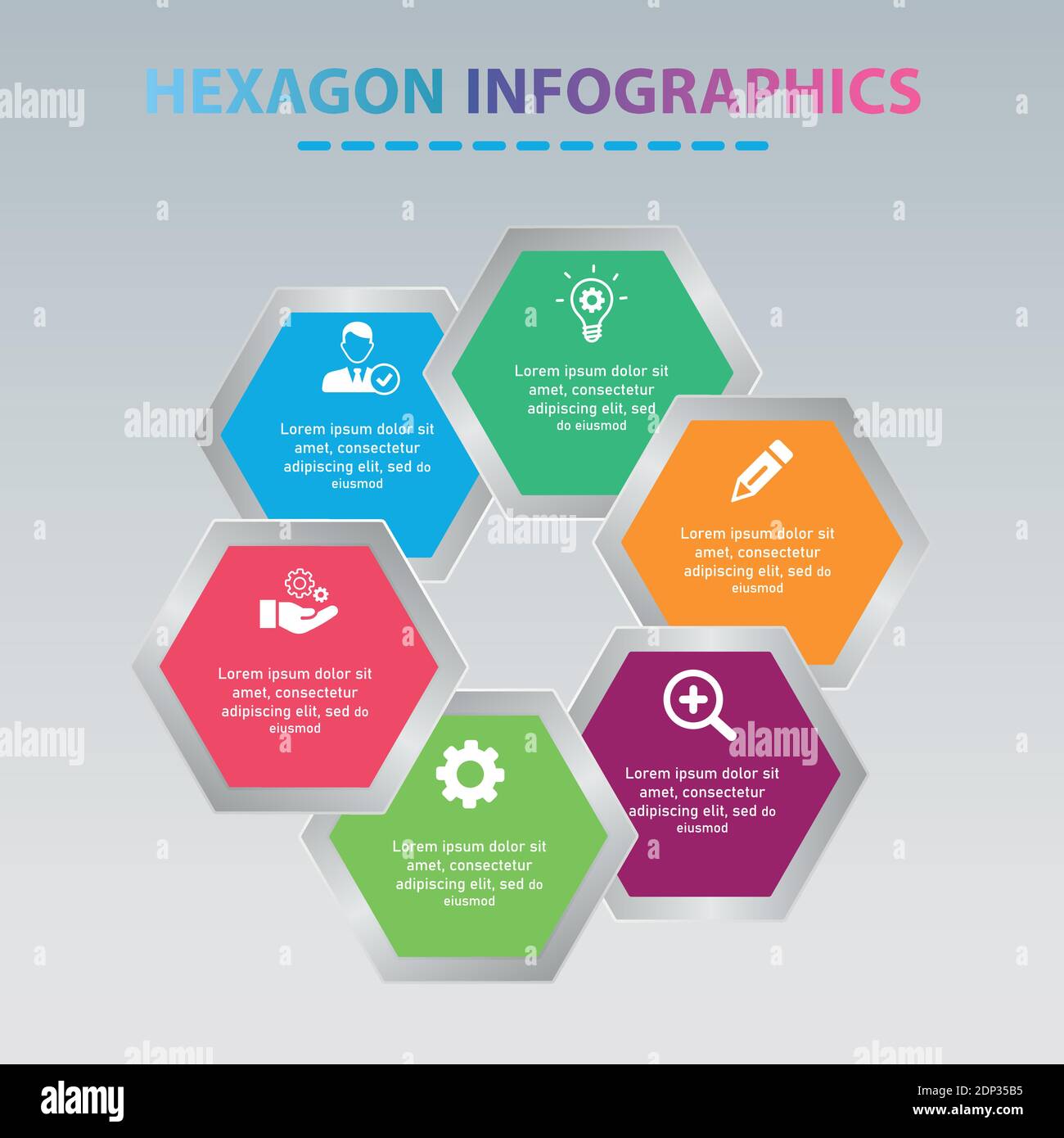 Moderne Infografik sechseckiges Design. Business Infografik Vorlage mit ...