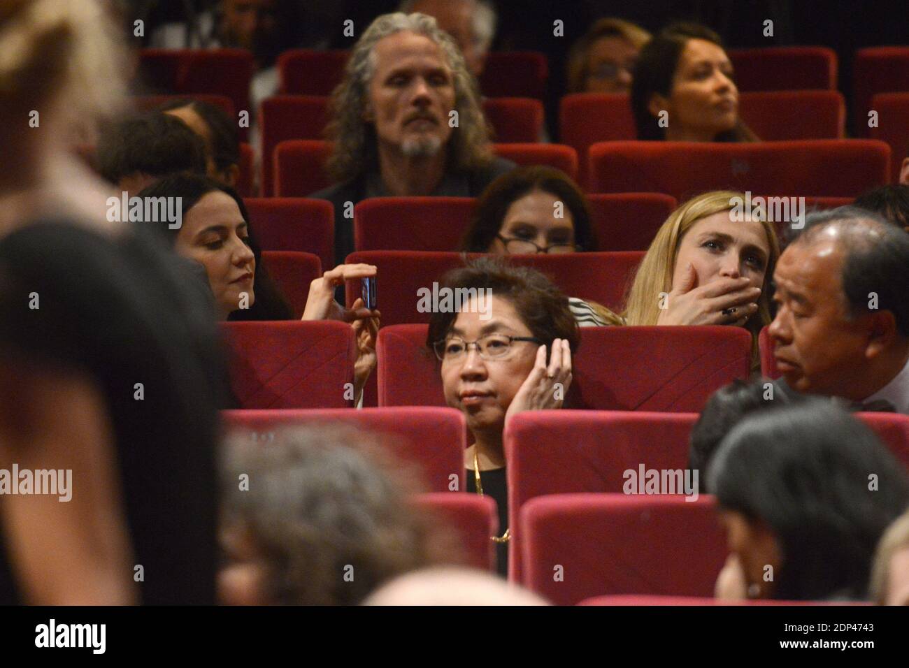 French actress and producer Julie Gayet (4th row from front, right ...