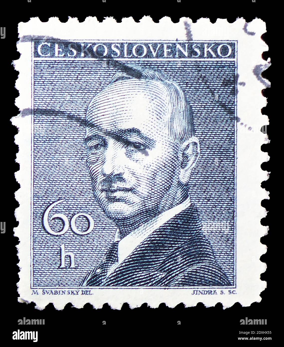 MOSKAU, RUSSLAND - 23. MÄRZ 2019: Briefmarke in der Tschechoslowakei ... MOSKAU, RUSSLAND - 23. MÄRZ 2019: Briefmarke in der Tschechoslowakei ...