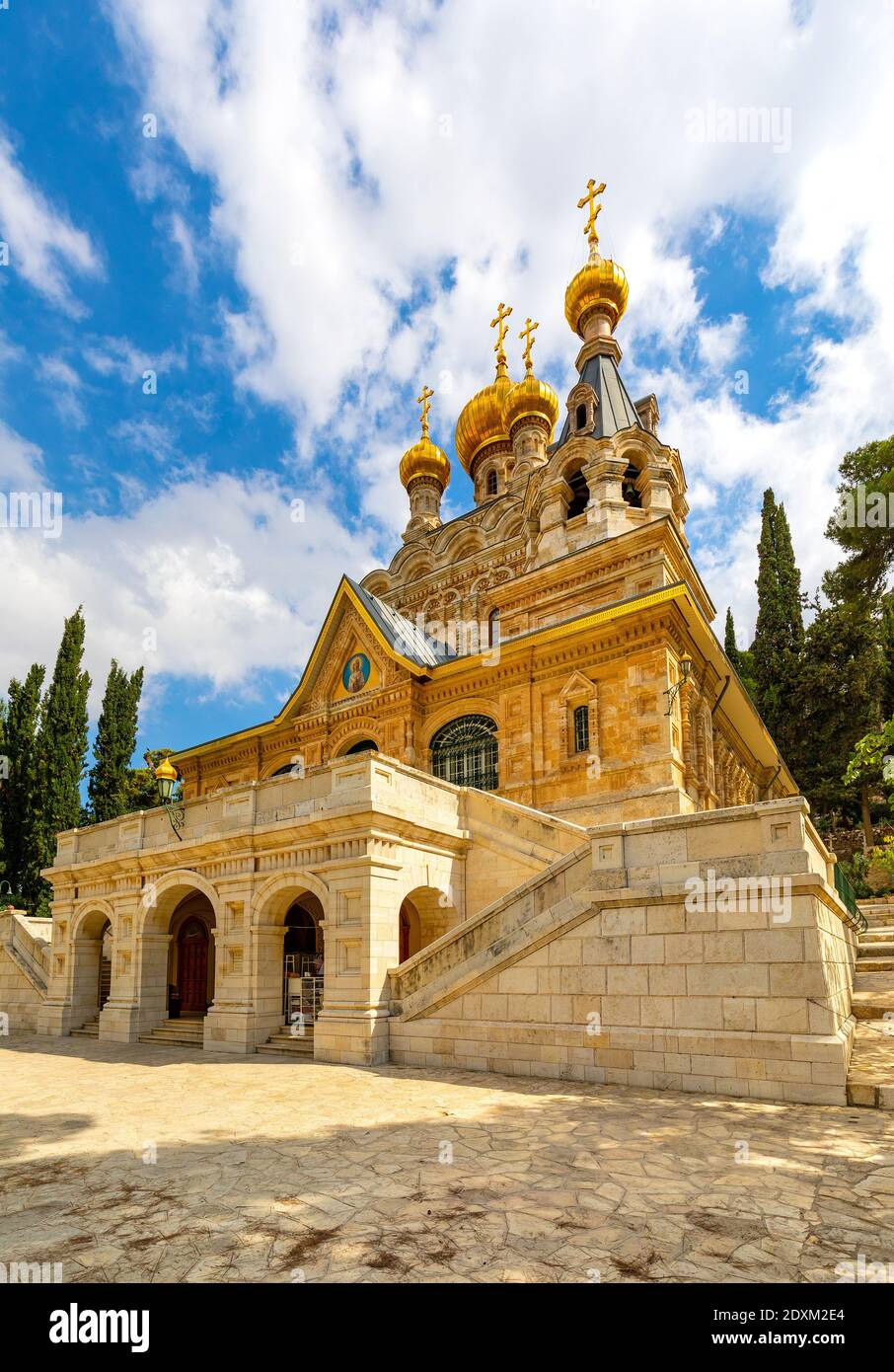Jerusalem, Israel - 14. Oktober 2017: Russische orthodoxe Kirche der heiligen Maria Magdalena ...