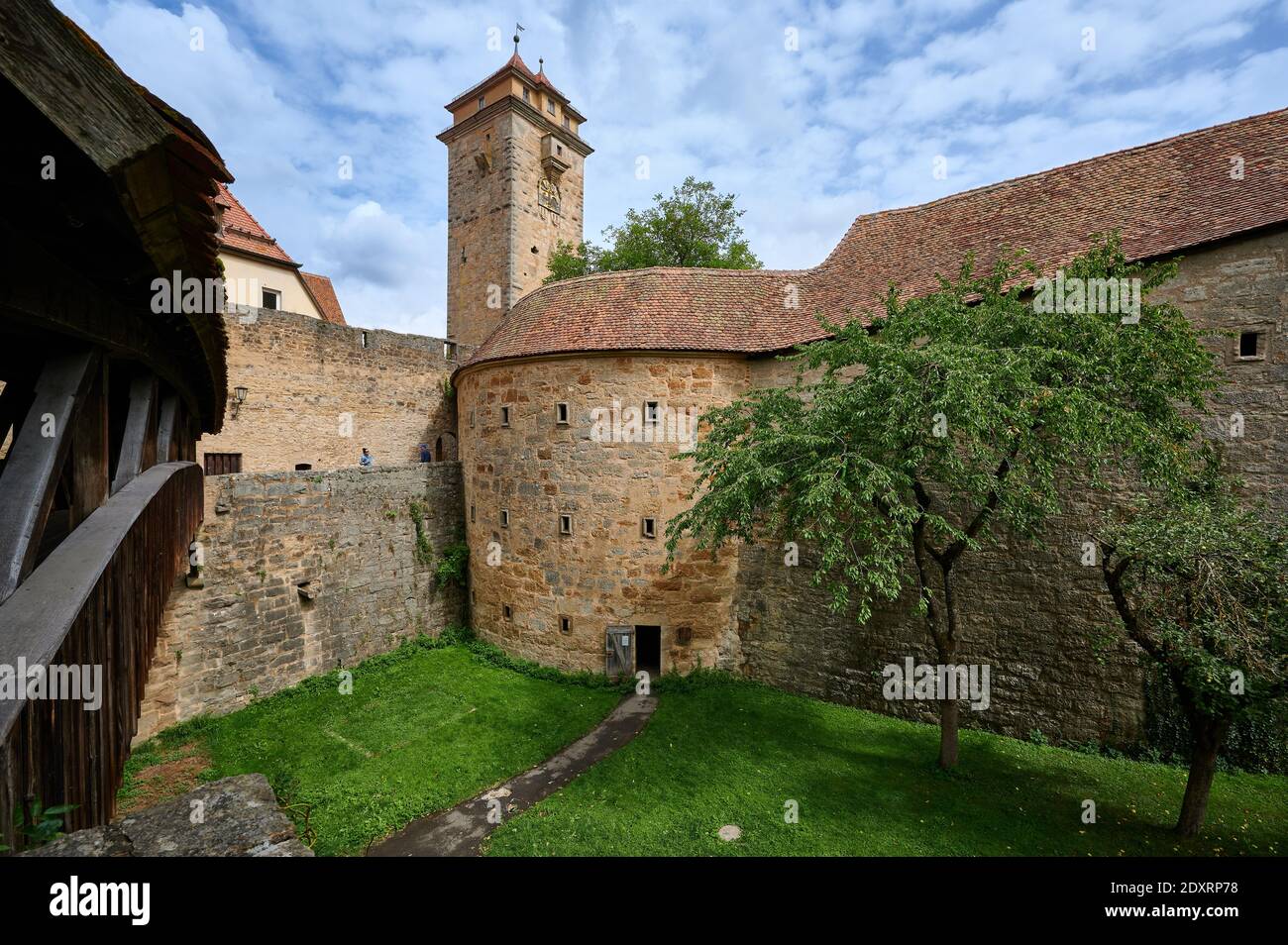 Spitaltor und Spitalbastion, Stadtmauer von Rothenburg ob der Tauber ...