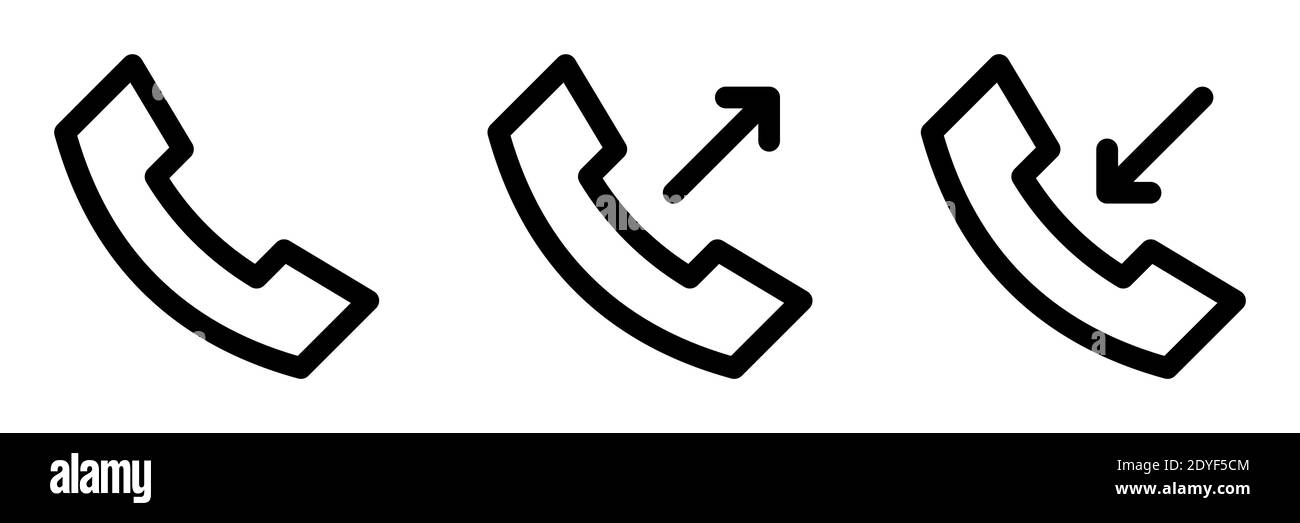 Sammlung von Anruf Symbol Vektor. Telefon-Symbol, Symbol für eingehende ...