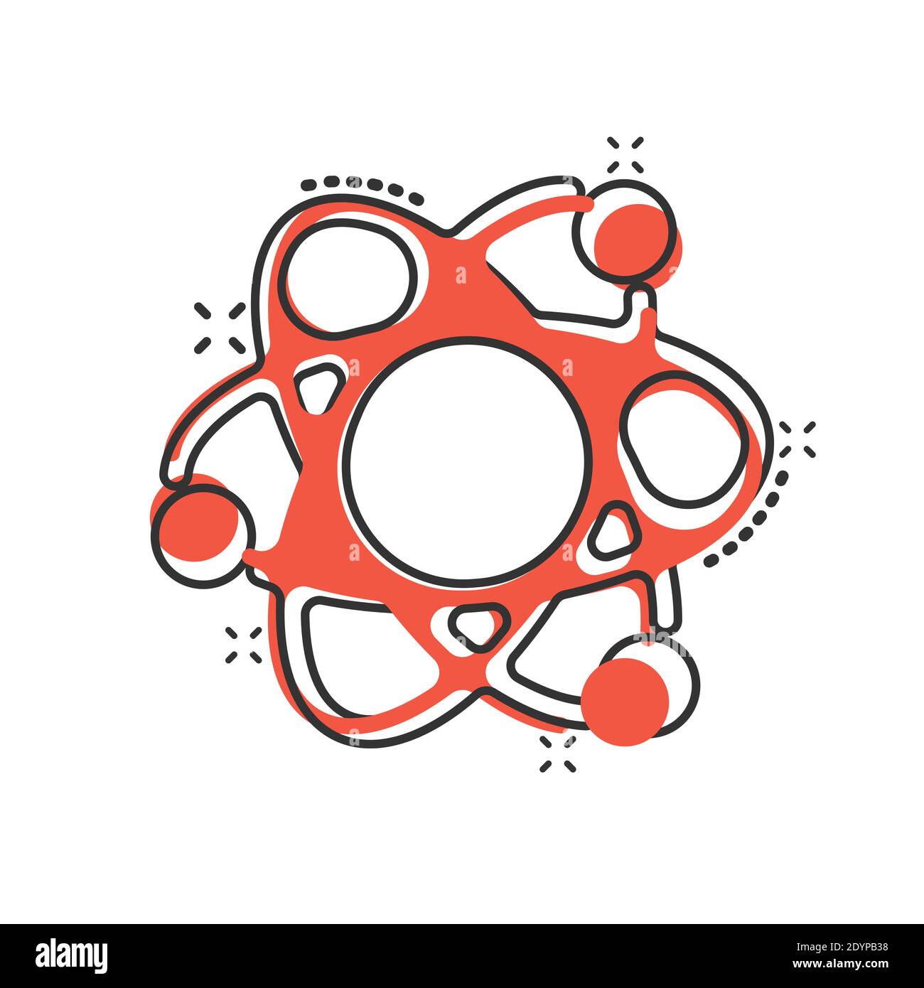 Science-Ikone im Comic-Stil. DNA-Zelle Cartoon Vektor-Illustration auf ...