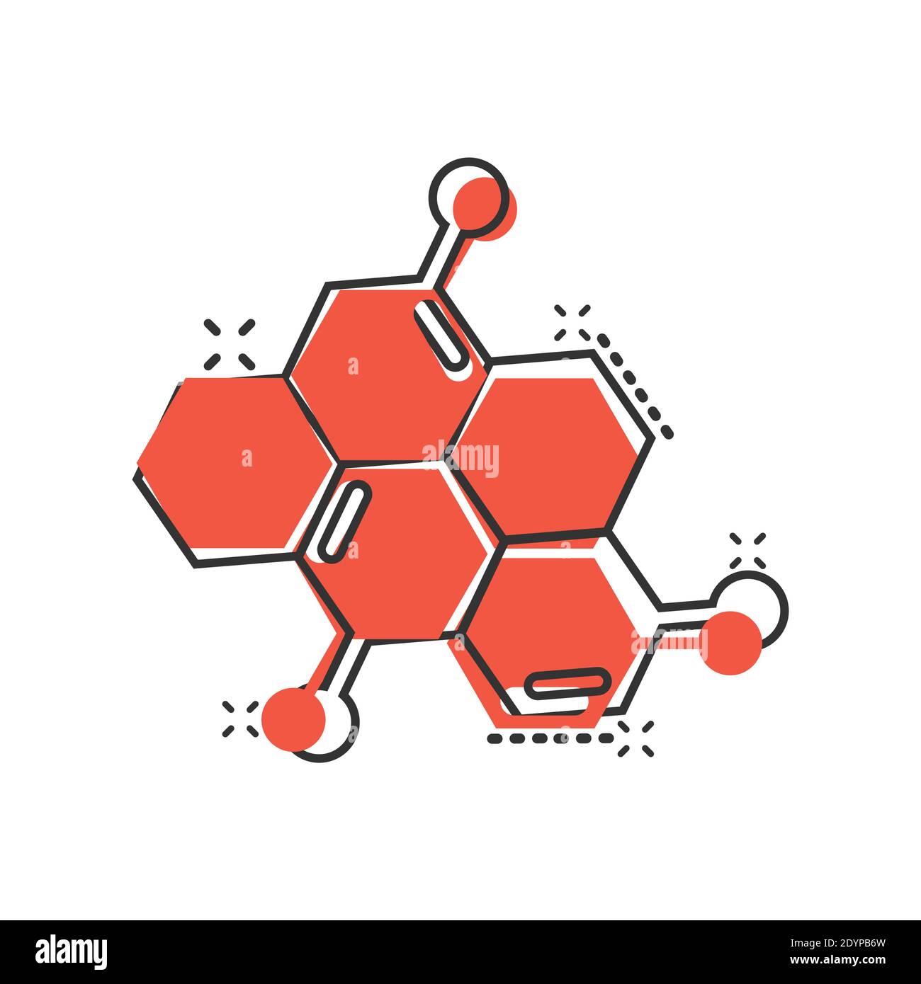 Science-Ikone im Comic-Stil. DNA-Zelle Cartoon Vektor-Illustration auf ...