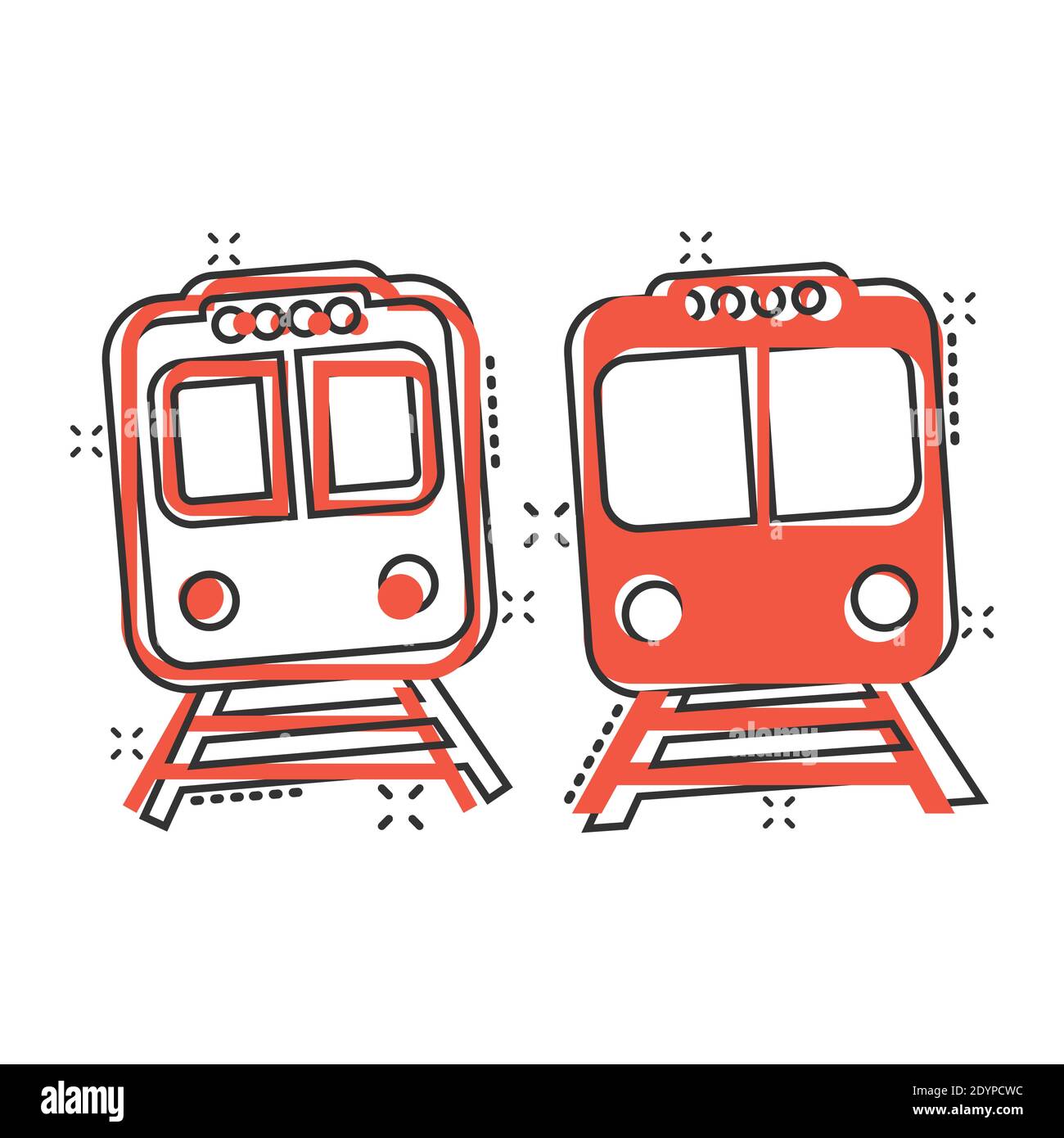 Comic illustration cartoon railway locomotive -Fotos und -Bildmaterial ...