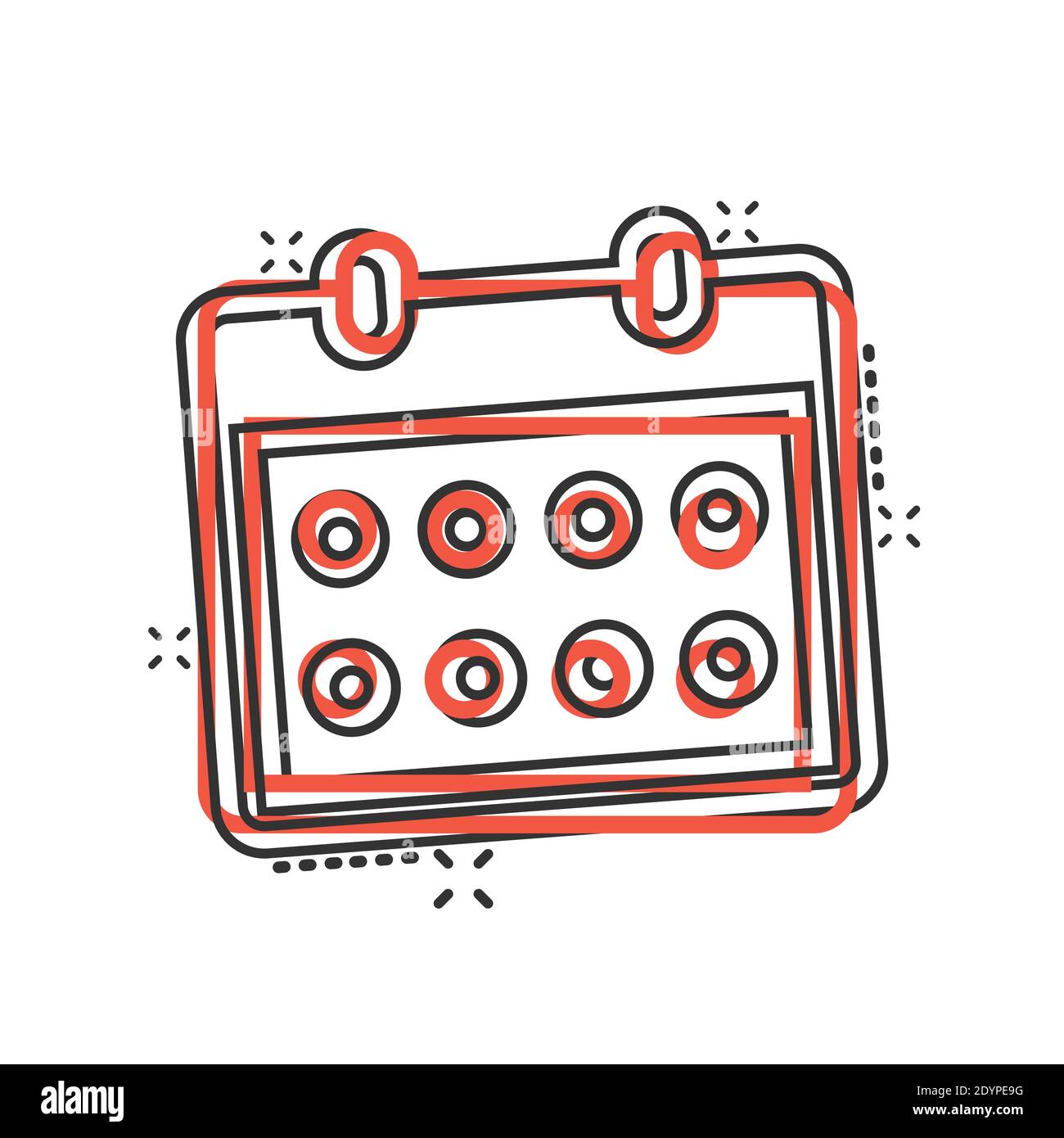 Kalender-Symbol im Comic-Stil. Agenda Cartoon Vektor Illustration auf ...