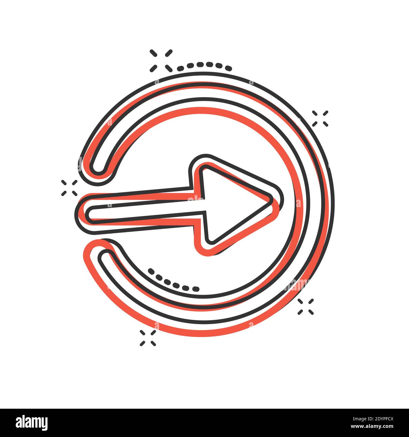 Login-Symbol im Comic-Stil. Pfeil Zugriff Cartoon Vektor-Illustration ...