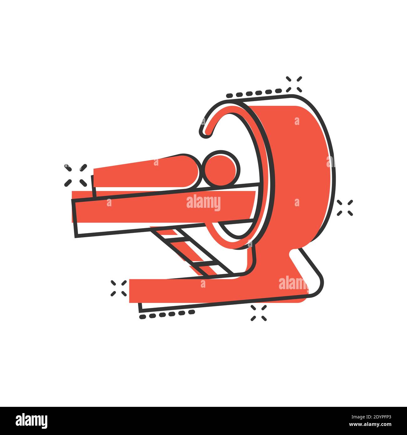 Radiologie-Symbol im Comic-Stil. Tomographie Cartoon Vektor ...