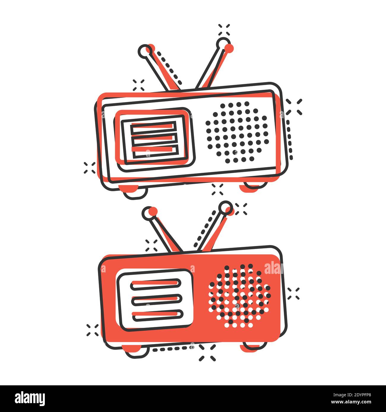 Radio-Ikone im Comic-Stil. FM Broadcast Cartoon Vektor-Illustration auf ...