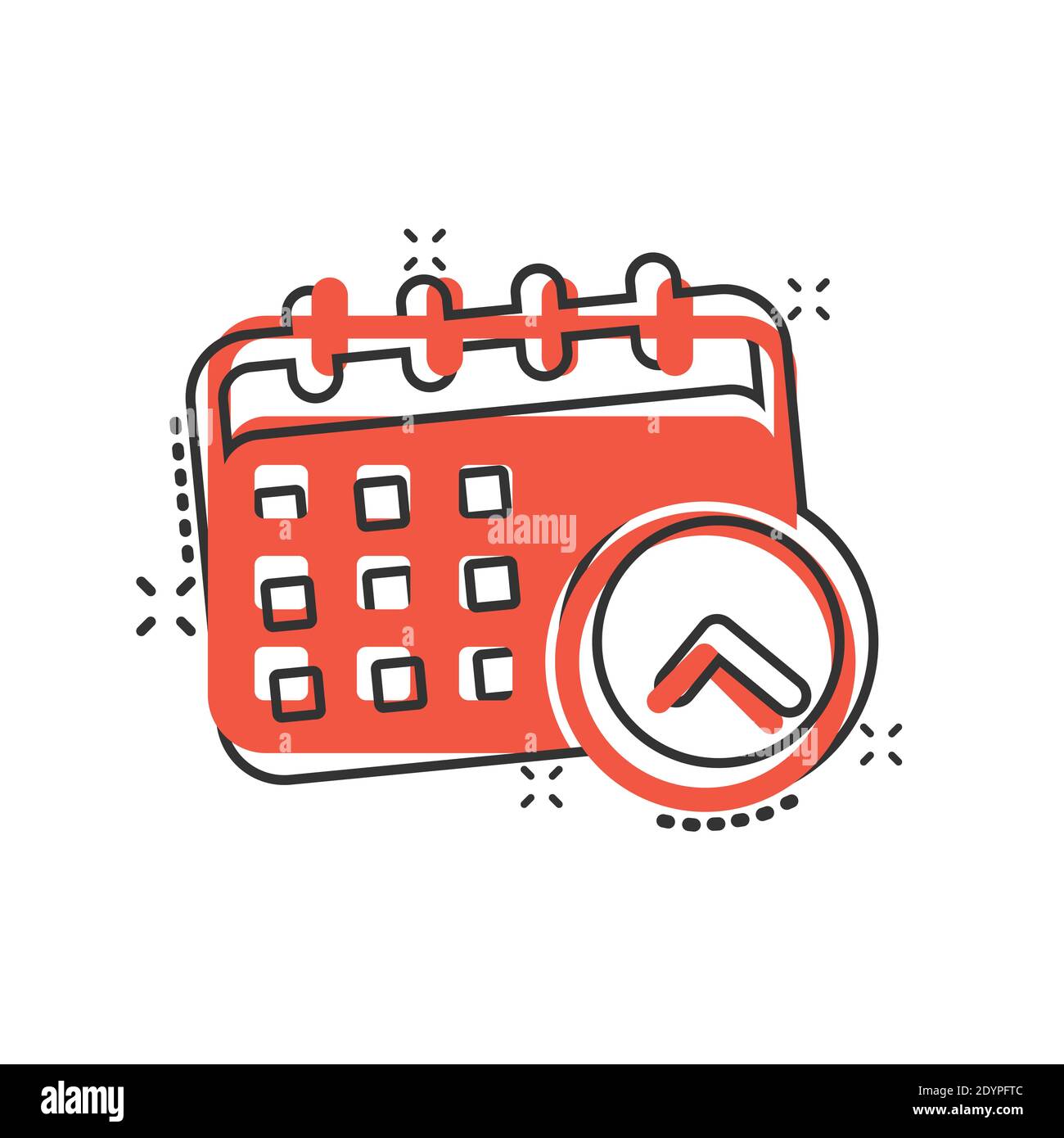 Kalender-Symbol im Comic-Stil. Agenda Cartoon Vektor Illustration auf ...