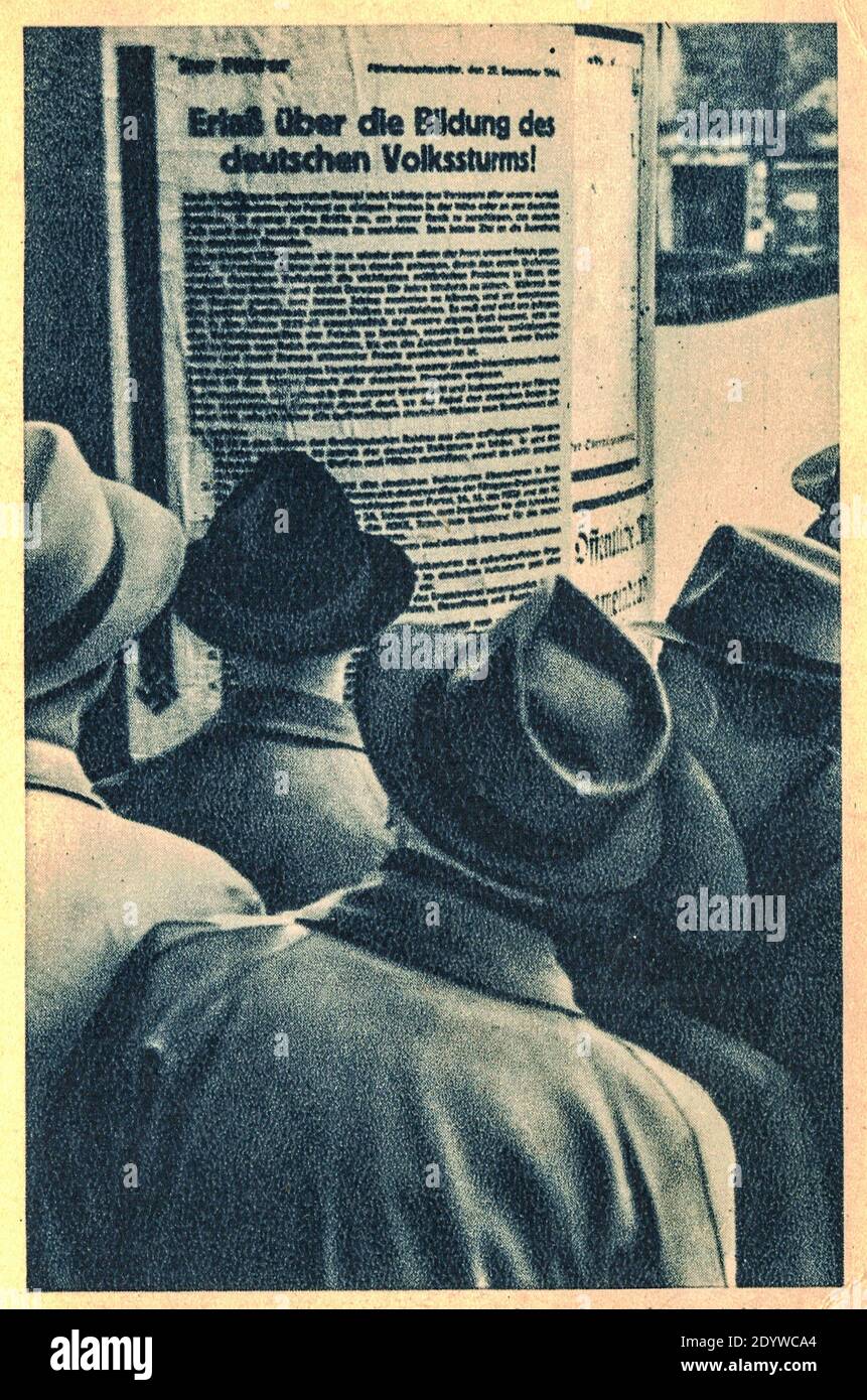 DEUTSCHLAND - OKTOBER 1944: Der Volkssturm war eine von Nazi ...