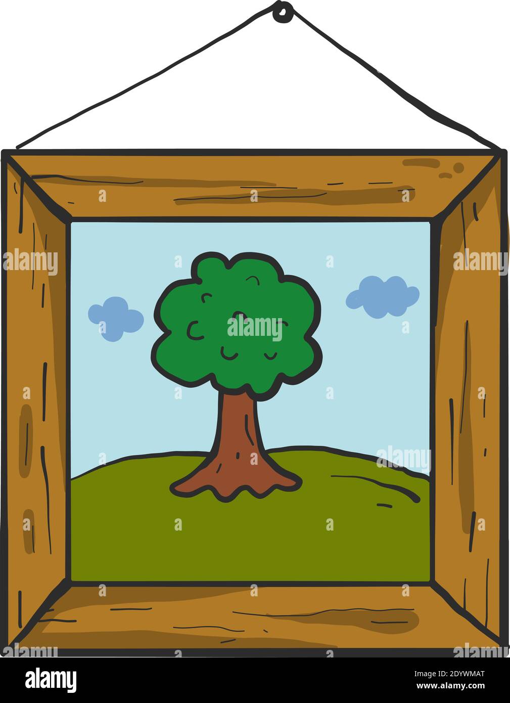 Bild hängt an der Wand, Illustration, Vektor auf weißem Hintergrund ...