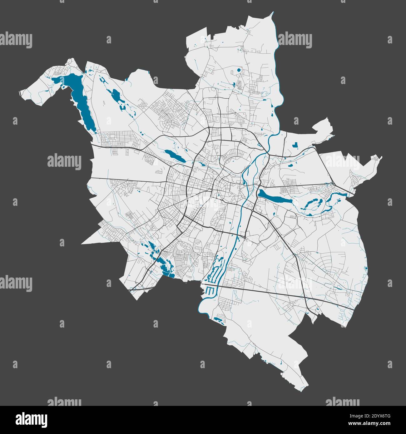 Karte von Posen. Detaillierte Karte von Posen Stadt Verwaltungsgebiet ...