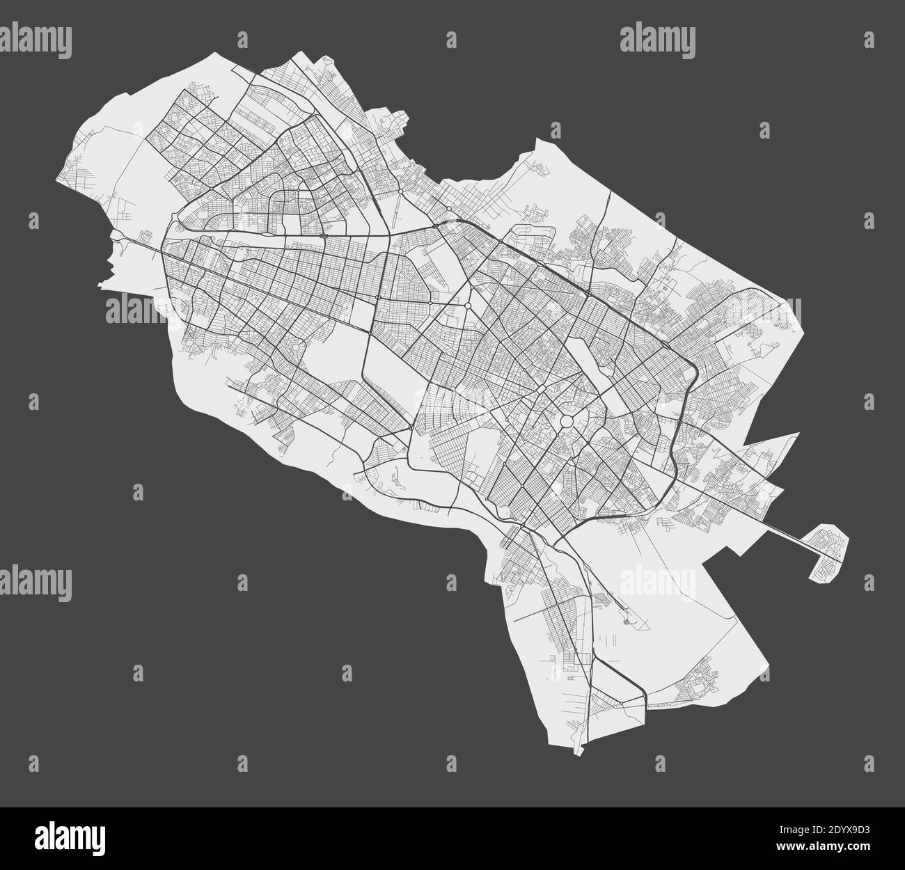 Mashhad-Karte. Detaillierte Karte des Verwaltungsgebiets der Stadt ...