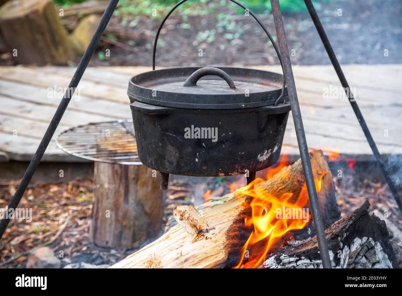 Kochen Auf Dem Lagerfeuer