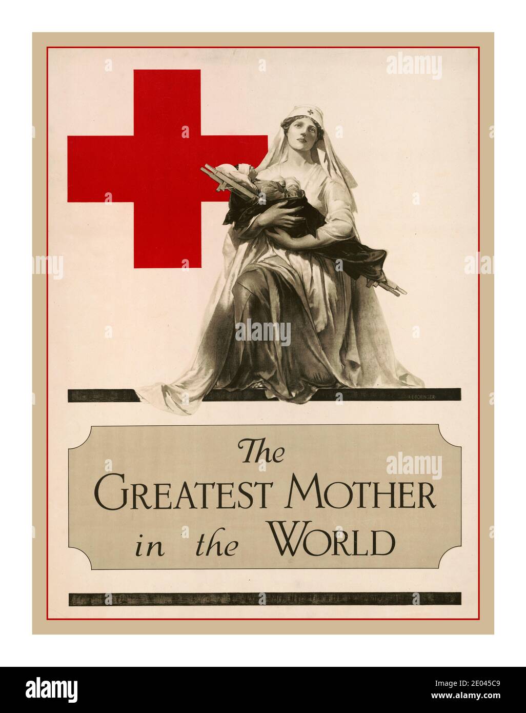 Jahrgang 1900 WW1 Rotes Kreuz Lithograph Poster "die größte Mutter der ...