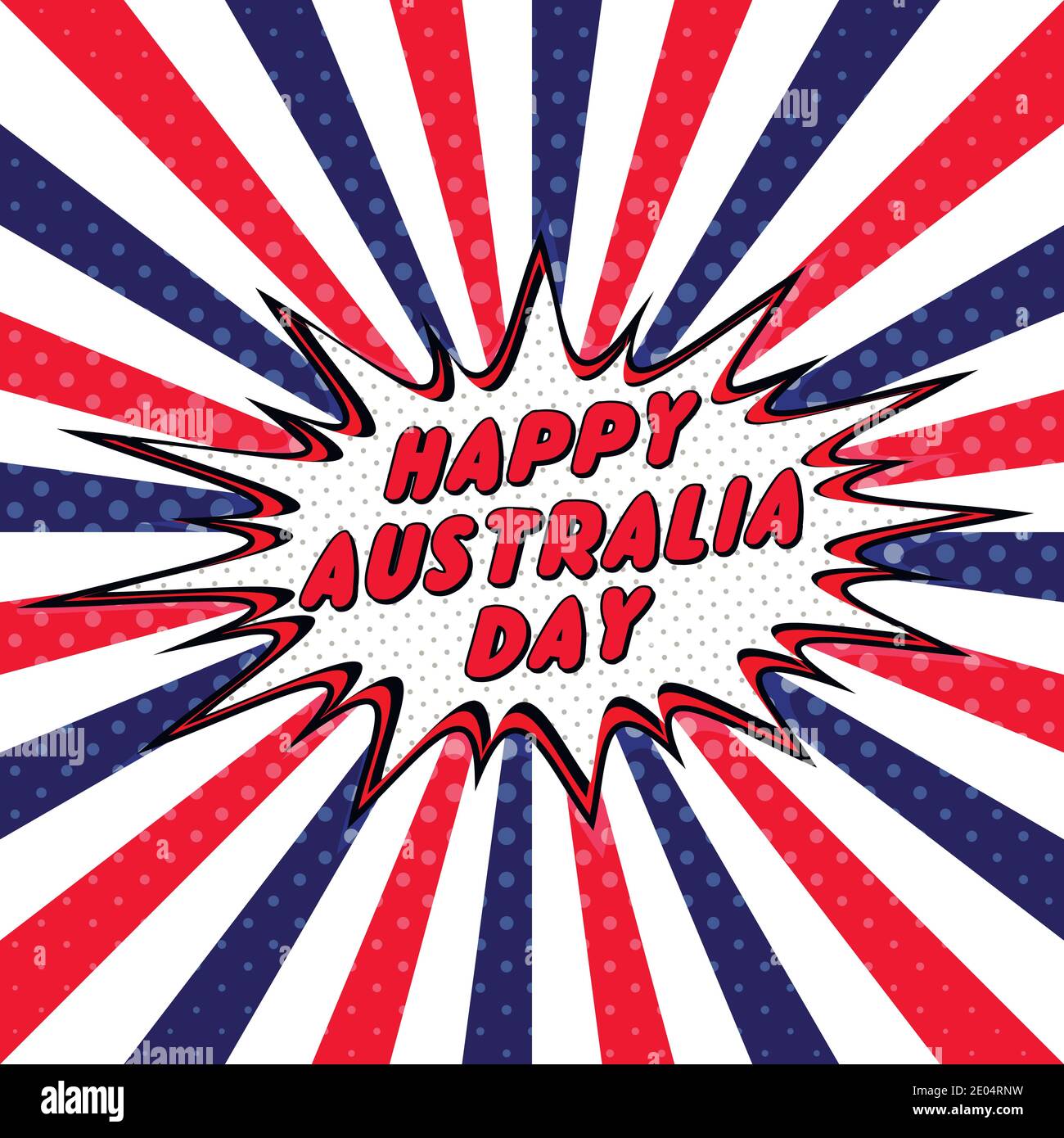 Happy Australia Day 26th Januar. Pop Art Comic Rede Blase Halbton ...