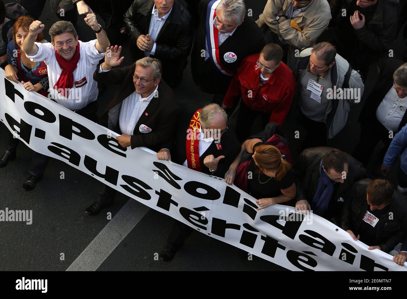 Der Vorsitzende der französischen Partei "Parti de Gauche" (PG), Jean ...