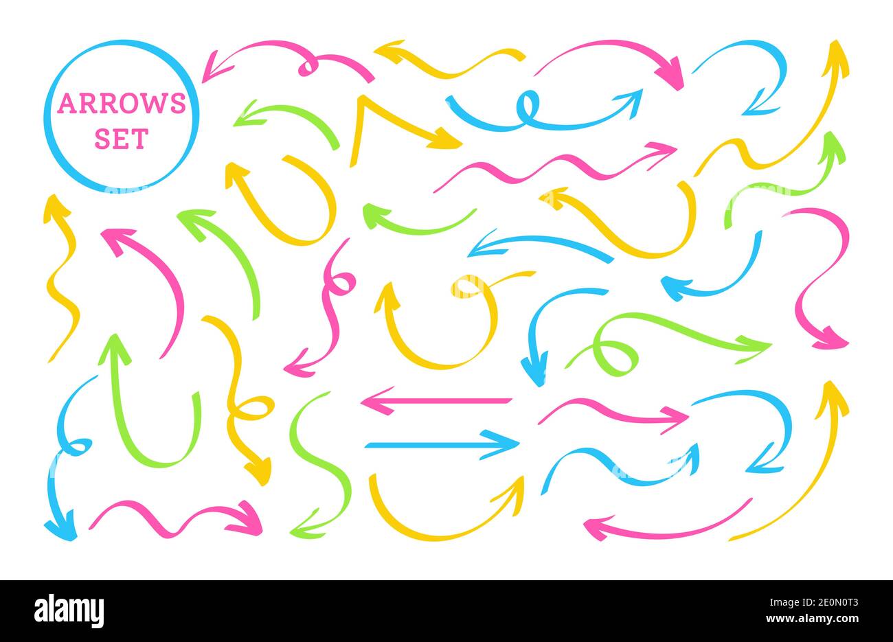 Pfeile Textmarker Bright Marker Infografik Set. Transparente Farben ...