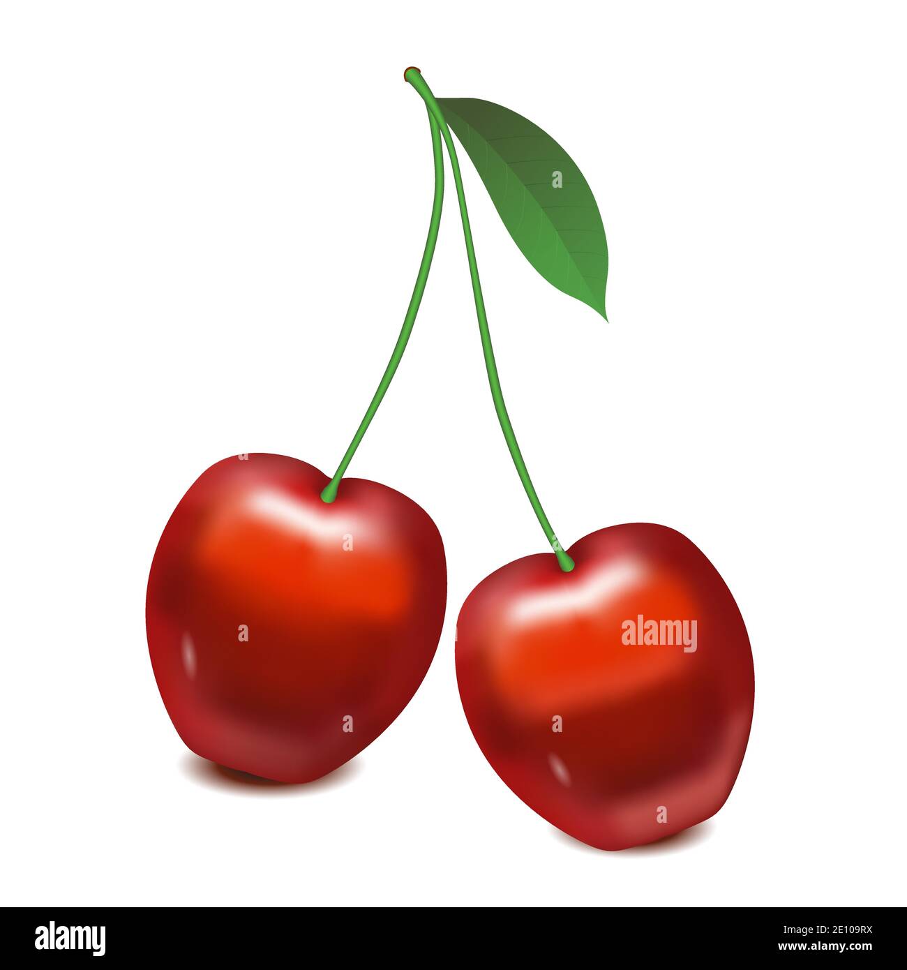 Kirschen Foto realistische 3d-Symbol isoliert auf weißem Hintergrund ...