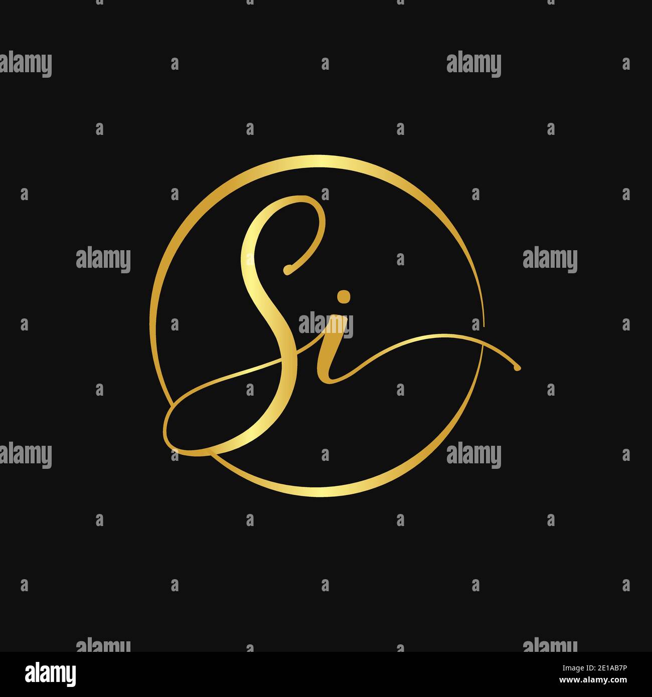 Initial SI Letter Logo Design Vektor-Vorlage. Abstract Script Letter SI ...