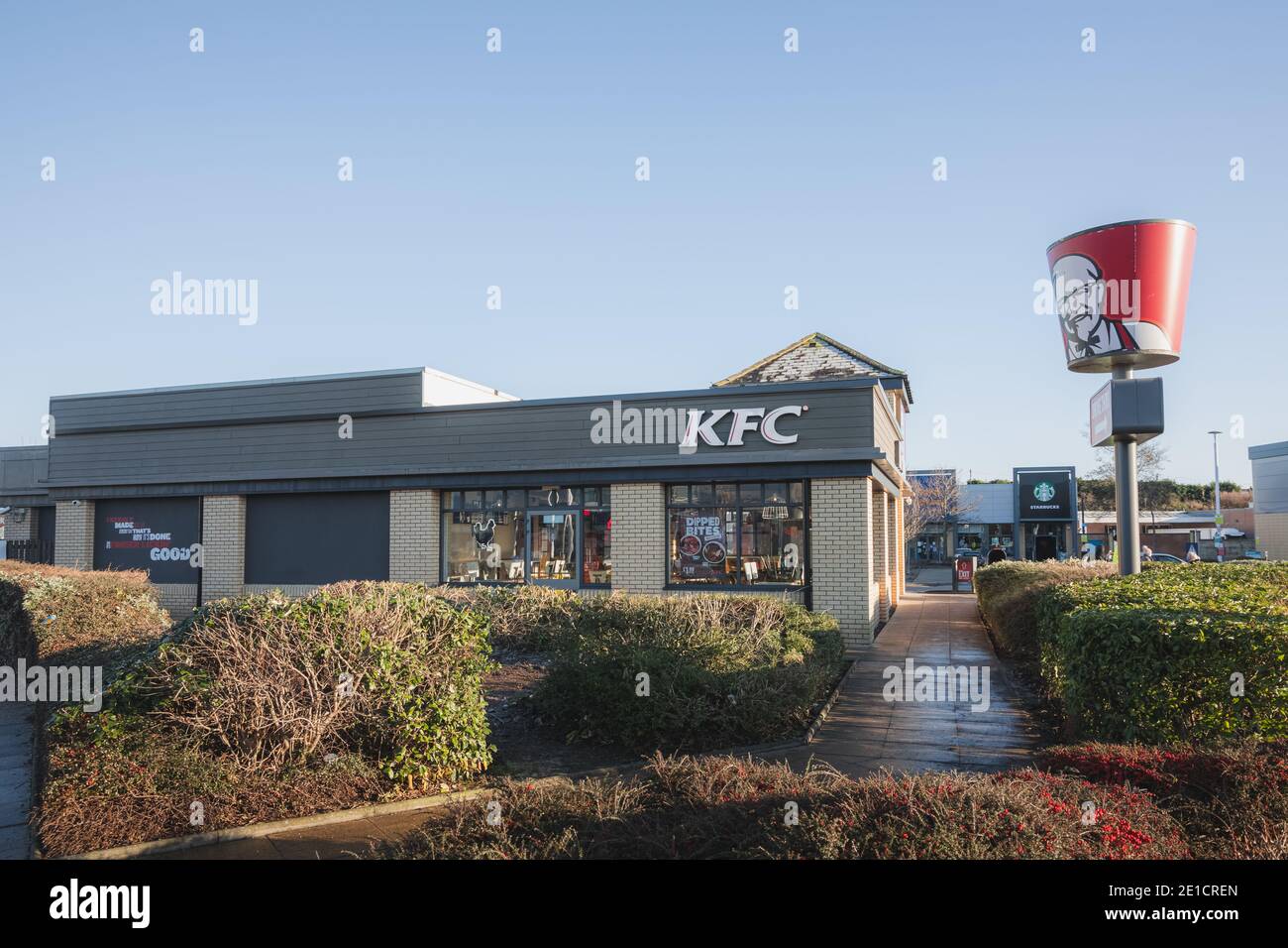 Edinburgh, Schottland - 6. Januar 2021: KFC-Standort im Craigleith ...
