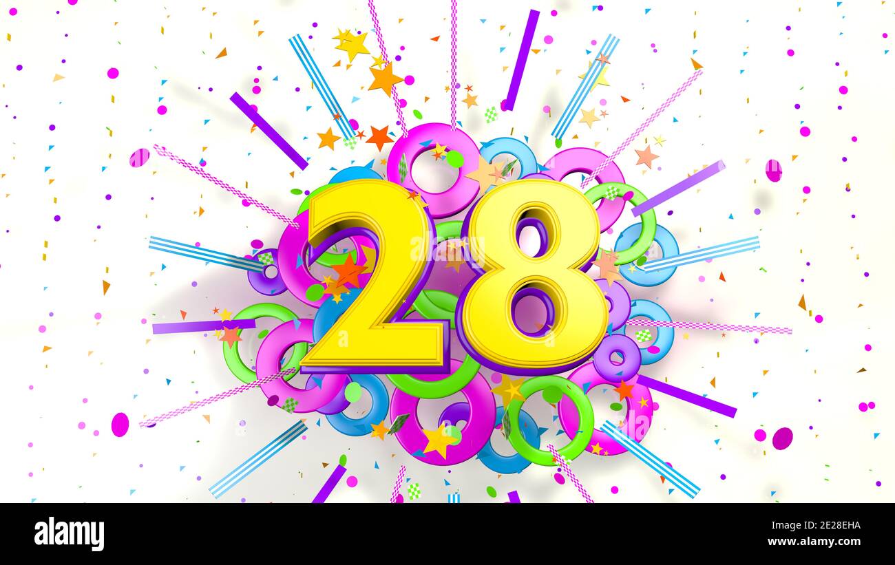 Nummer 28 für die Förderung, Geburtstag oder Jubiläum auf eine ...
