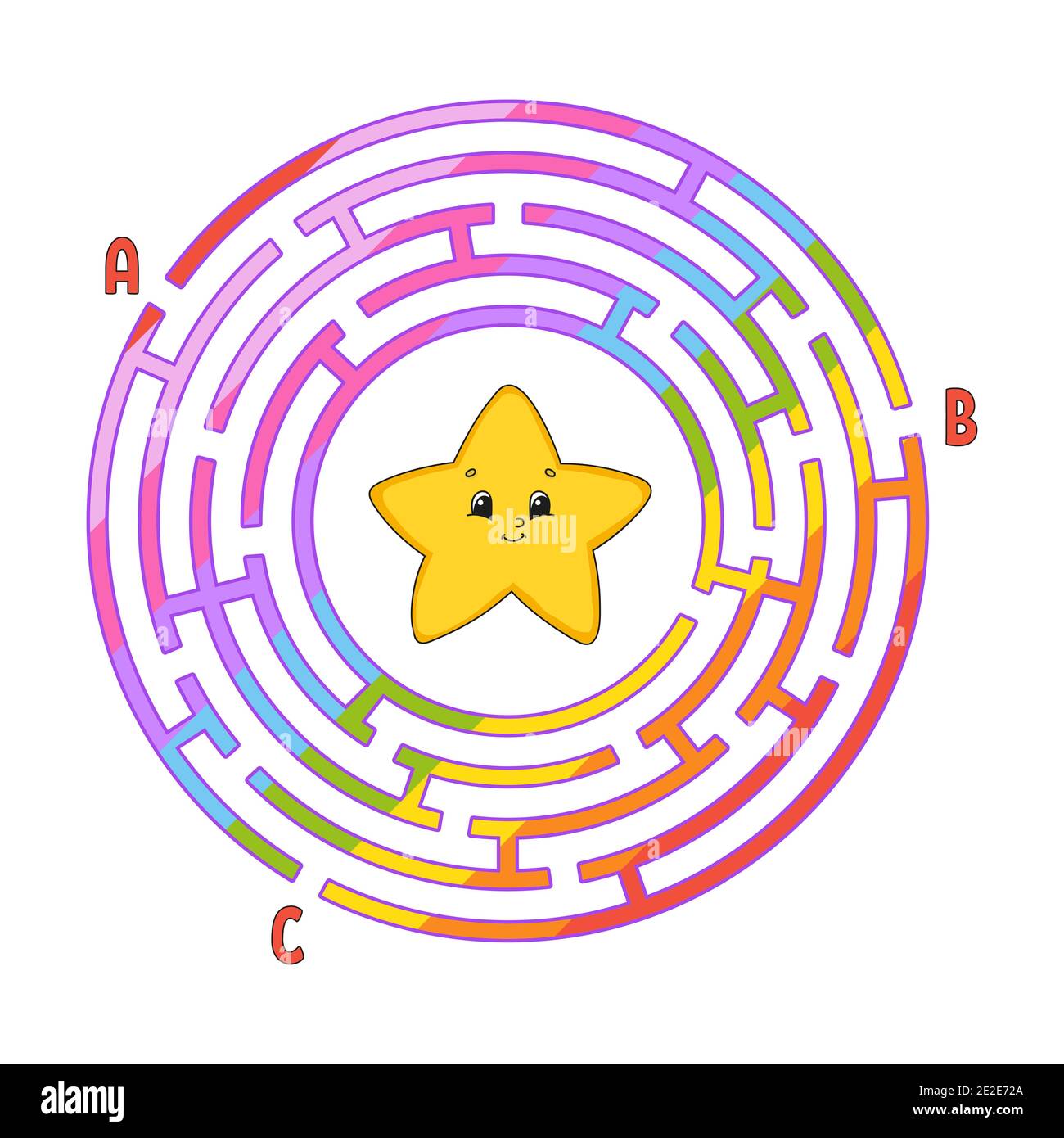 Kreislabyrinth. Spiel für Kinder. Puzzle für Kinder. Rundes Labyrinth ...